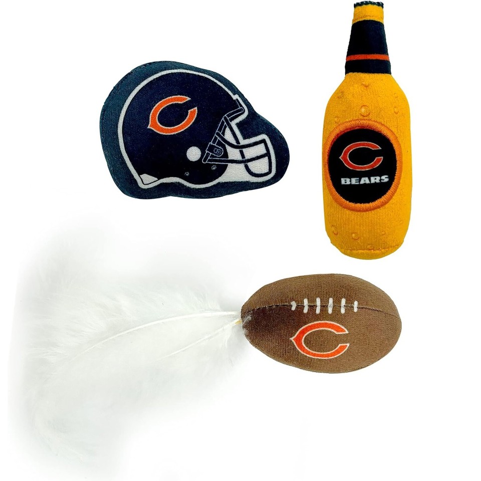 Pets First NFL Cat Toy Complete Set of 3 piece Cat Toys filled with ...
