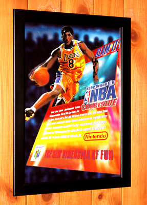 1998 Kobe Bryant in NBA Courtside N64 Small Promo Vintage Poster Ad ...