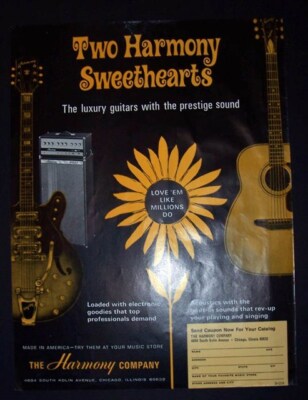 Harmony Guitar 1968 Small Poster Type Advert, Promo Ad | eBay