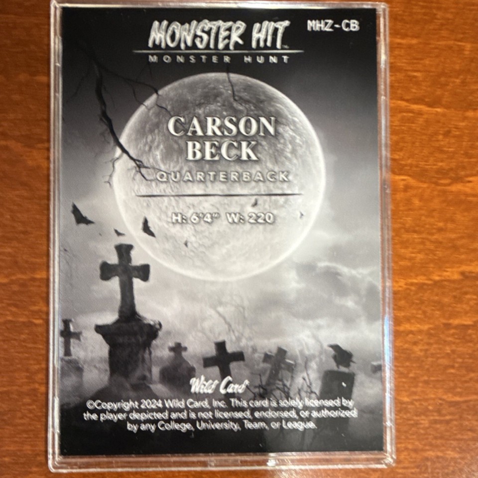 2024 Wild Card Monster Hit Monster Hunt Carson Beck Parallel #MHZ-CB ...