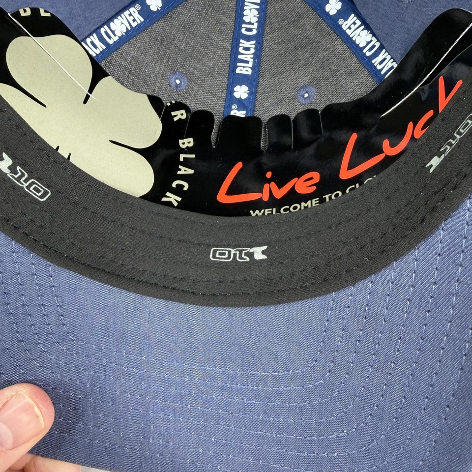 Black Clover Hat Cap Snap Back Blue 110 Flexfit One Size Clover Patch ...