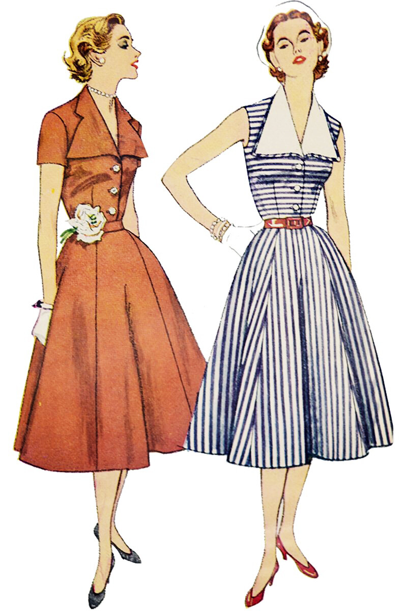 SIMPLICITY SEWING PATTERN 9105 MISSES 16-24 VINTAGE 50s DRESS FLARED ...