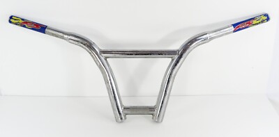 Vintage BMX Handlebars 4-Piece Bars 8" rise 26.5" wide Chrome USED ...