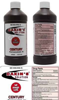 Carrel-Dakin's Solution Dakins Fluid Half Strength Wound Cleanser 0.25% ...