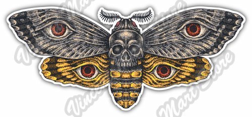 Butterfly Bee Wasp Skull Insect Wing Flying Car Bumper Vinyl Sticker ...