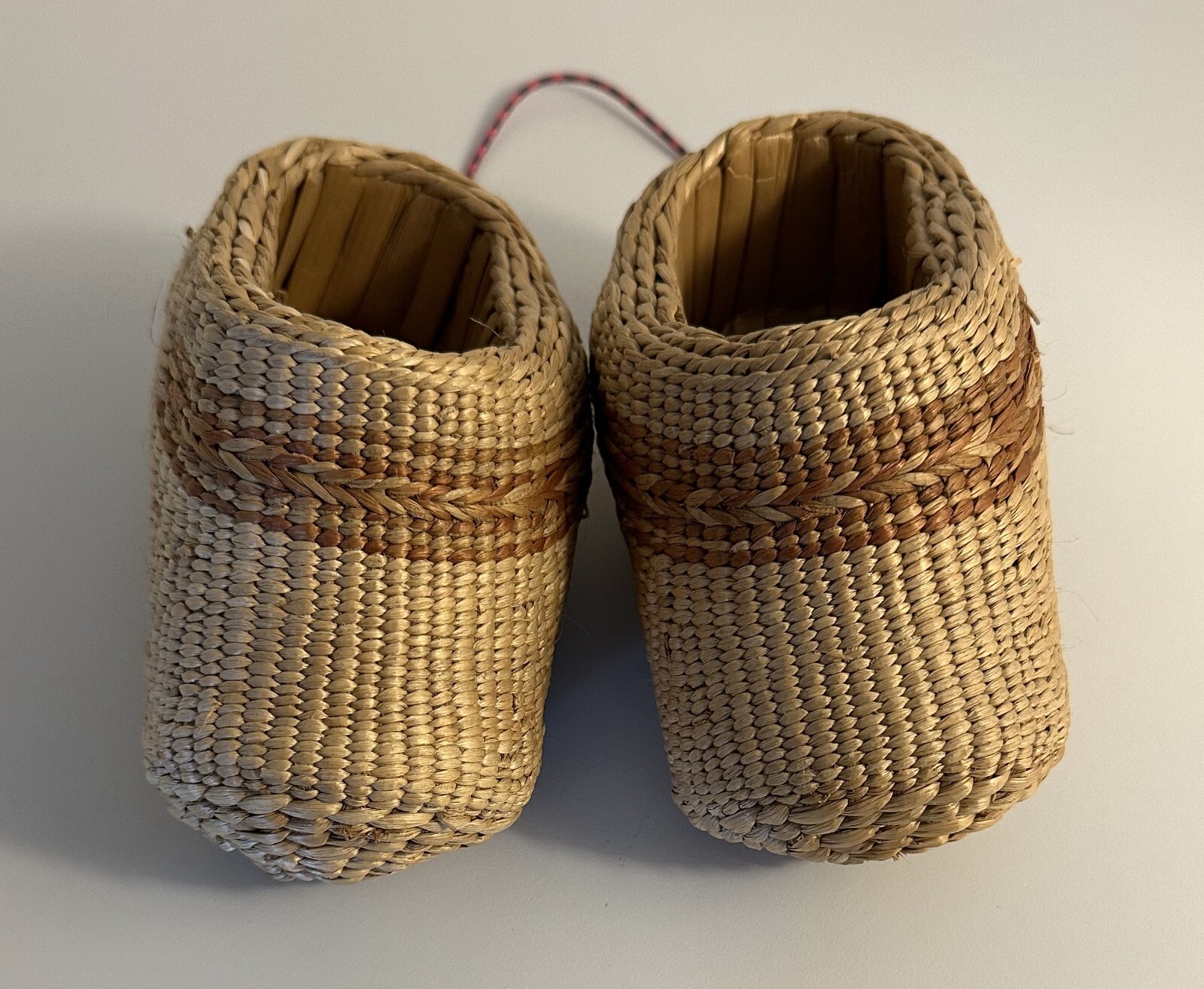 Vintage Woven Reed/Grass/Straw Childrens Clogs/Slippers/Shoes Hanging ...