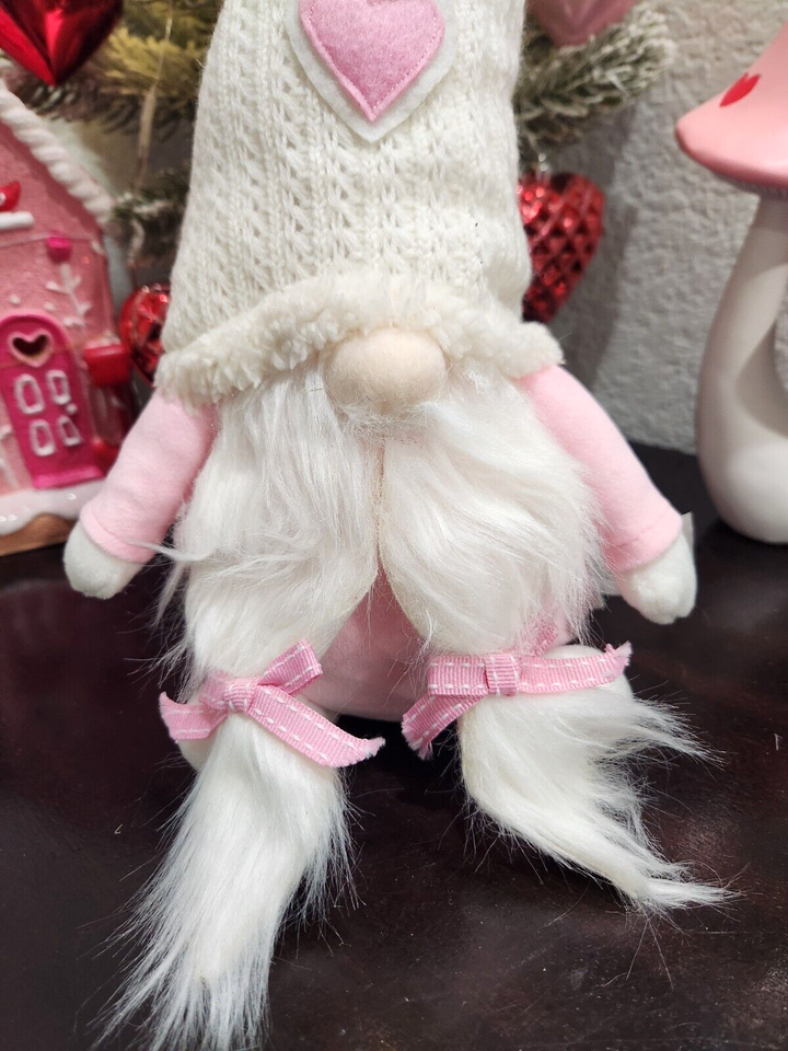 Valentines Day Pink Gnome Plush Shelf Sitter Doll Tabletop Home Decor ...