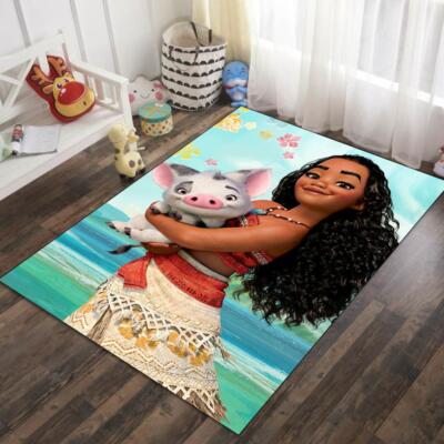 Cartoon Moana Carpet Non-slip Area Rug Livingroom Playroom Door Mat Kid ...