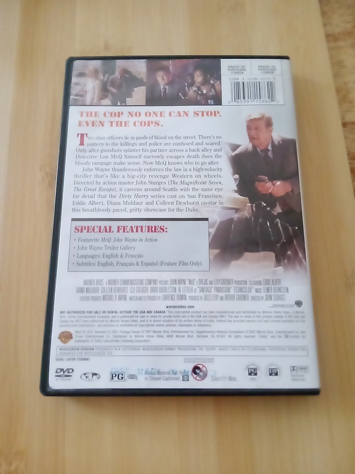 McQ, with John Wayne (DVD, 1974) | eBay