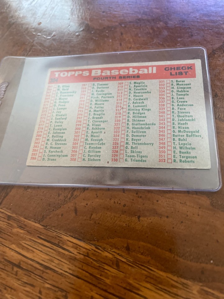 1959 vintage topps Chicago Cubs Team baseball card- #304 exc condition ...