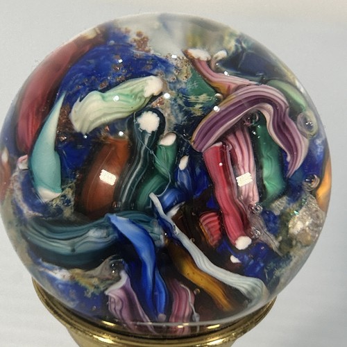 Signed Doug Sweet Dichroic Millefiori Studio Art Glass 1.55" Marble ...
