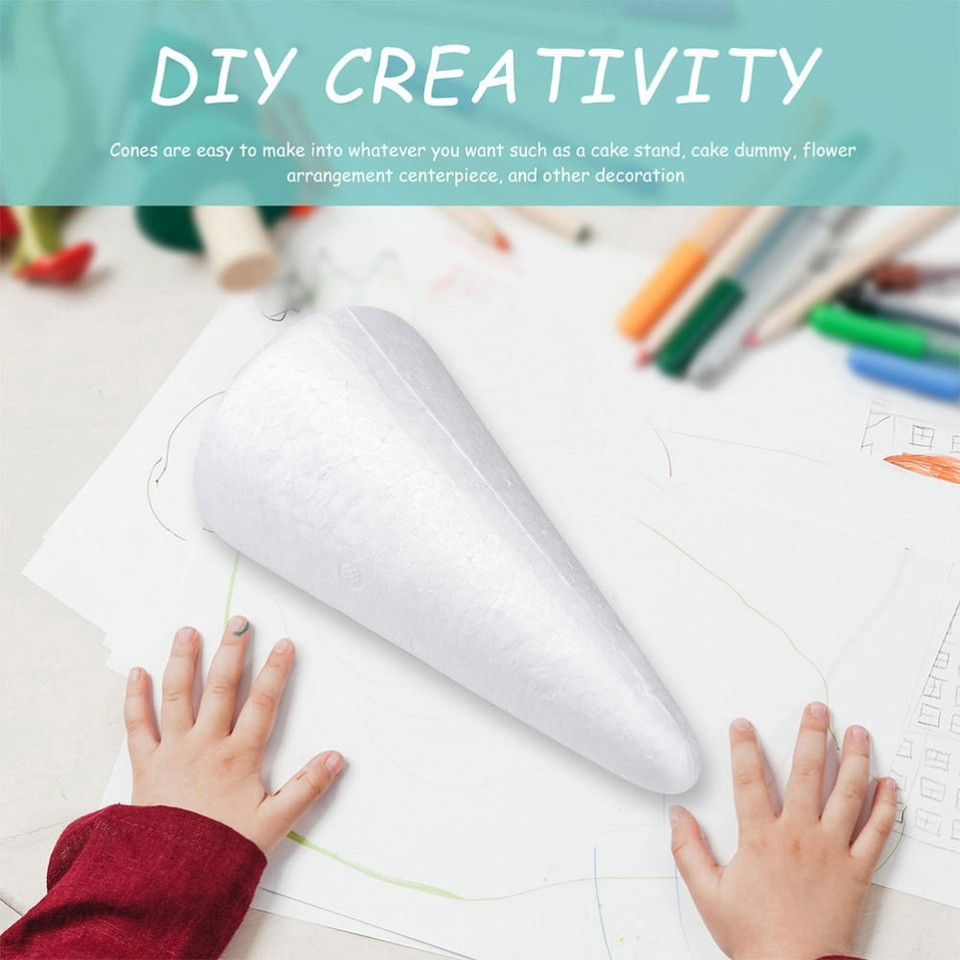 15 Pcs Foam Cone Cones for Kids Polystyrene Crafting Child Shapes | eBay UK