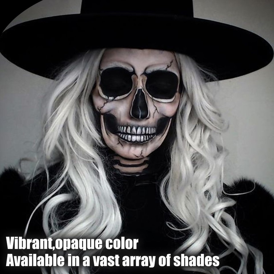 6 Color Grey Face Paint Palette, Professional Skeleton Skull Face Body ...