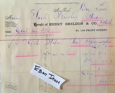 1881 New York Henry Sheldon Company Tea | eBay