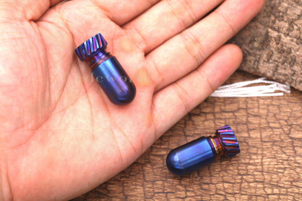 Outdoor EDC Titanium CNC Torpedo Type Waterproof Pill Case Key Chain ...