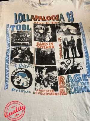 Lollapalooza 93 Alice In Chains Dinosaur Jr RATM Primus Tool T-shirt S ...