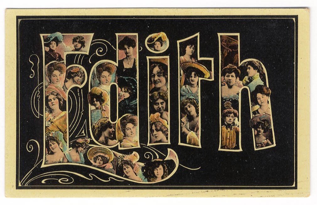 Name EDITH Postcard c 1910 Letters with Women Faces Greeting | eBay