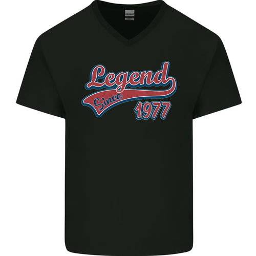 Legend Since 48th Anniversaire 1977 Hommes Col V Coton T-Shirt | eBay