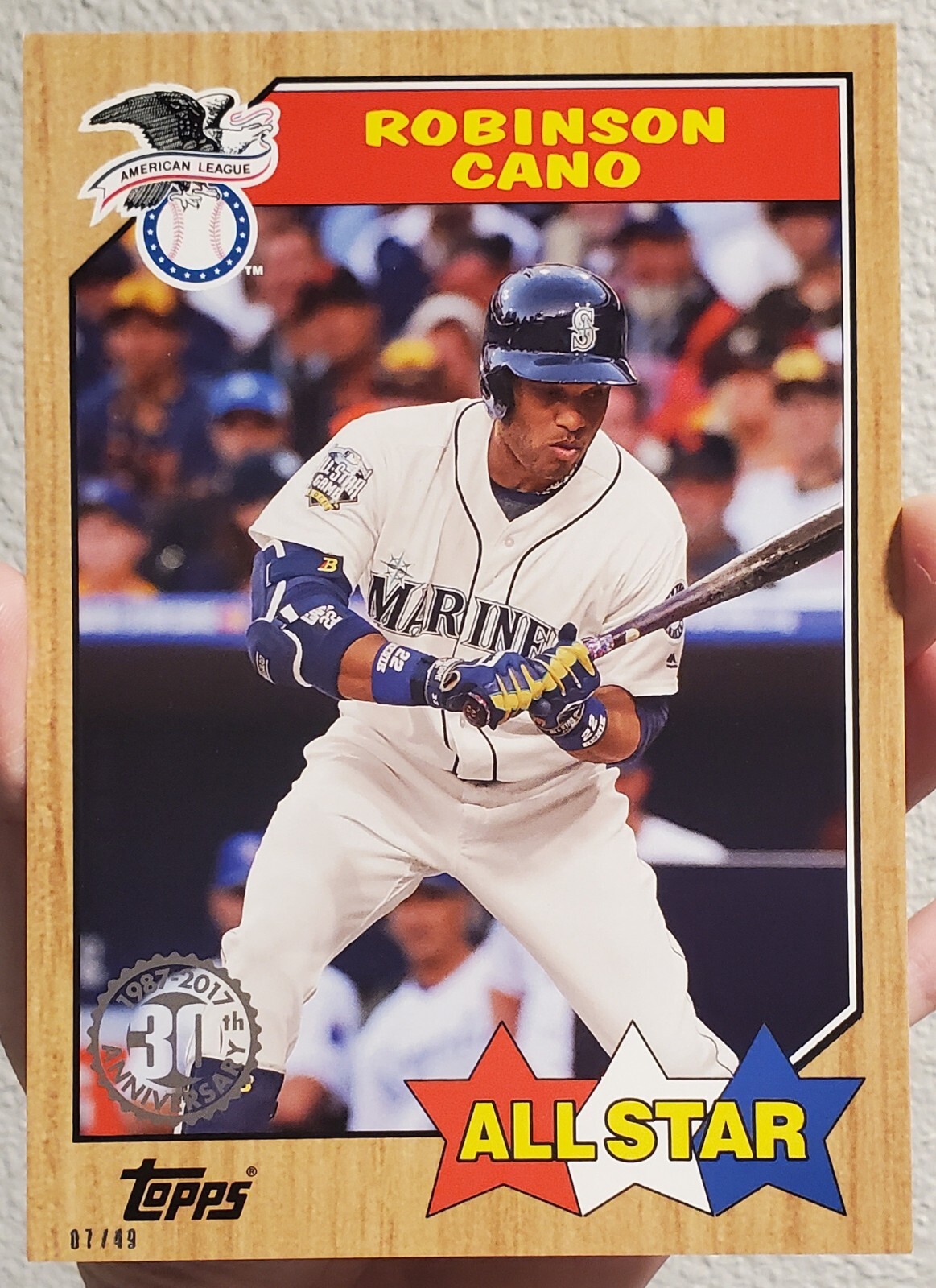 ROBINSON CANO 2017 Topps 1987 30th ANNIVERSARY 5X7 SP JUMBO CARD #/49 ...