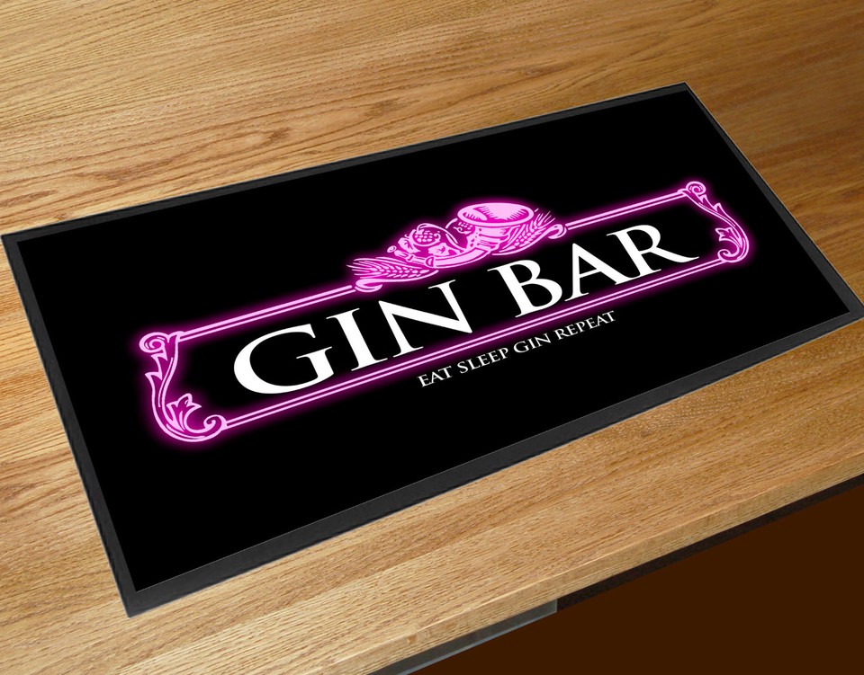 Gin Bar - Pink Neon - party bar runner mat Cocktail bars & Pubs | eBay UK