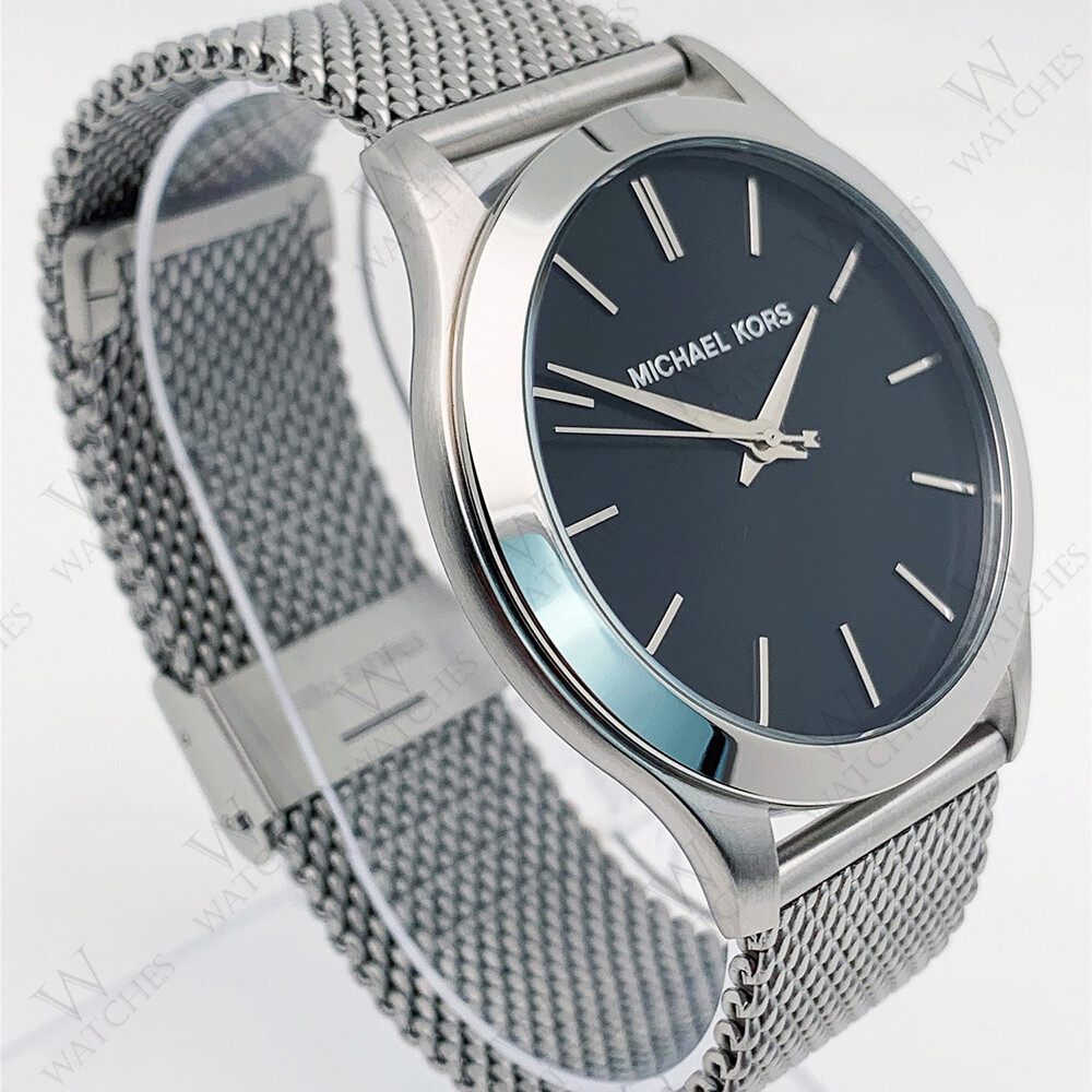 New Michael Kors MK8606 Stainless Steel Mesh Silver Bracelet Quartz Men ...