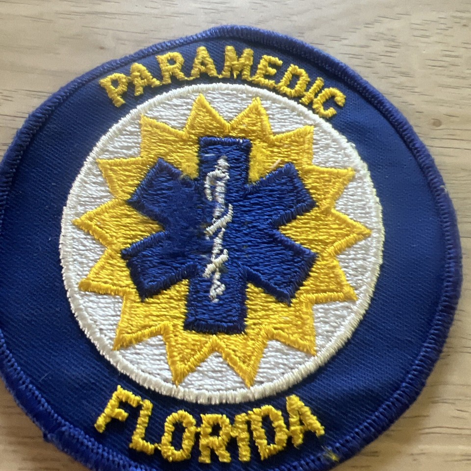 Blue Yellow Paramedic Florida Emergency Medical Services EMS Cloth ...
