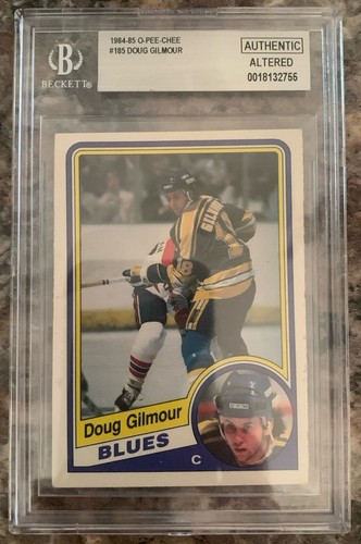 1984-85 O-Pee-Chee #185 Doug GILMOUR BGS Authentic Altered Rookie Card ...