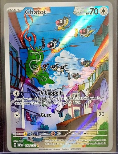 Chatot Pokemon TCG 181/162 Temporal Forces Illustration Rare - IL Rare ...