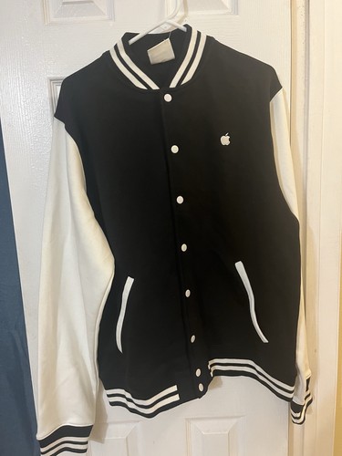 Apple Employee Varsity Jacket, Black and White, Large With Rare ...
