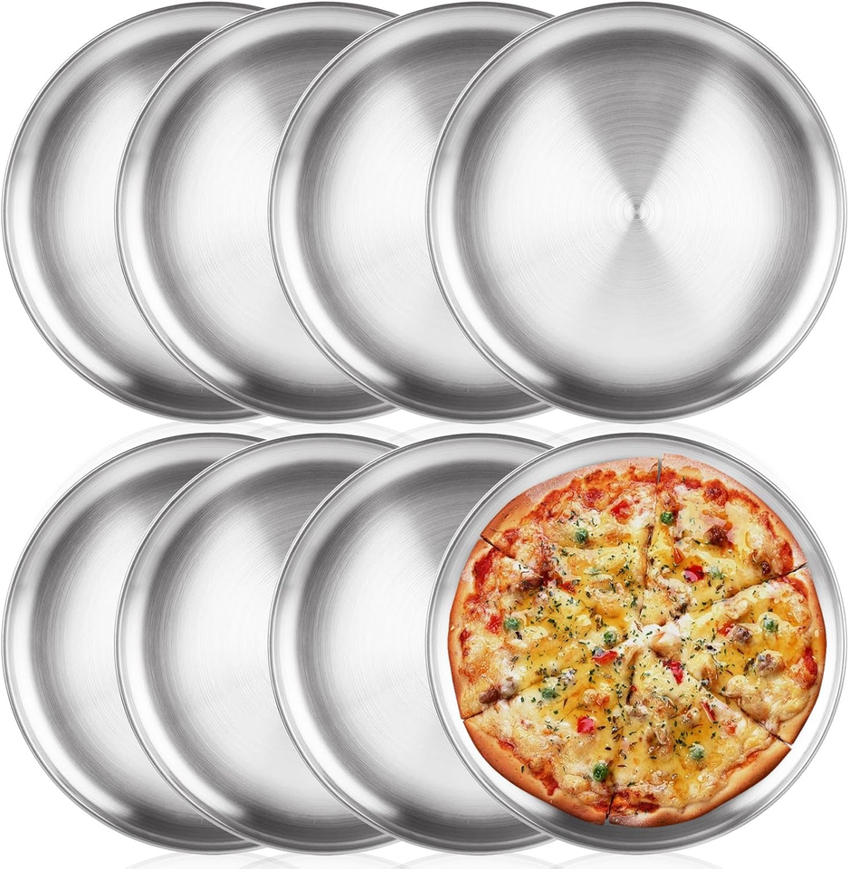 8 Pack Personal Pizza Pans 8 Inch Pizza Pans Stainless Steel Pizza Pan ...