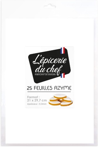 Epicerie du Chef Pack De 25 Feuilles Azymes Blanches/Indispensables À ...