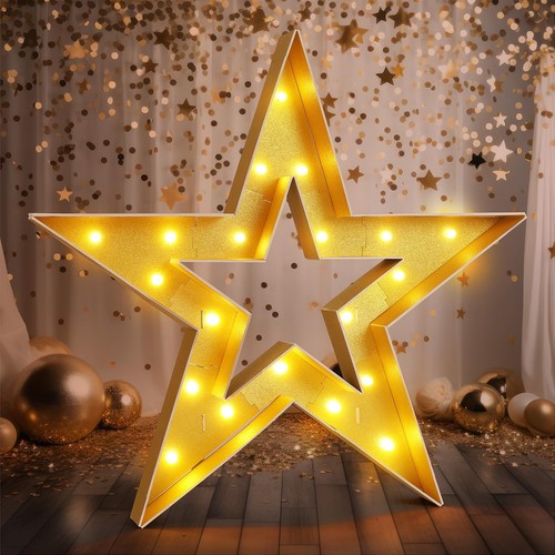 Large Star Light Up Decoration 4ft Light up Star Movie Night Party ...