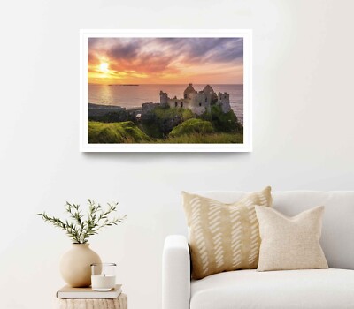 Sunset at Ruins of Dunluce Castle Poster Premium Quality Choose your ...