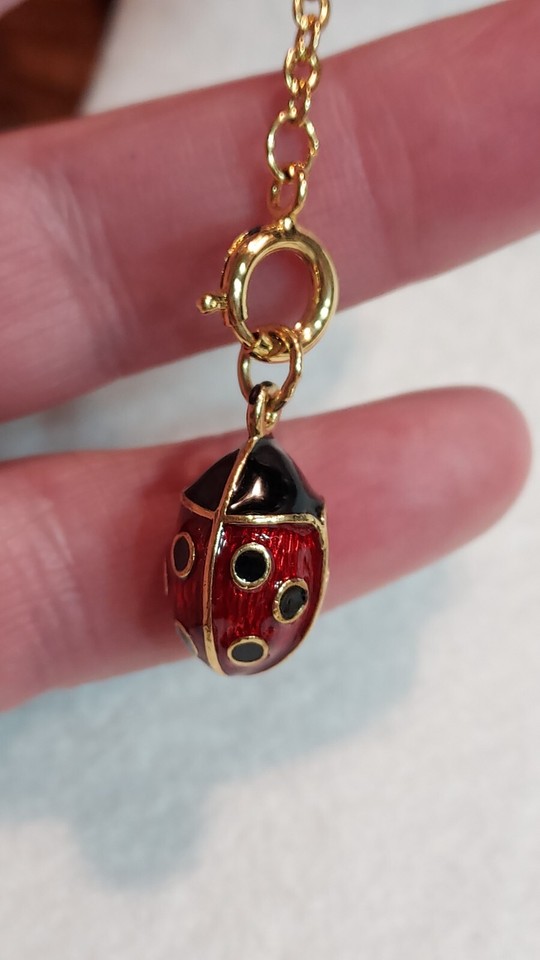 Joan Rivers Enamel lady bug Charm for her Faberge inspired Enamel Egg ...