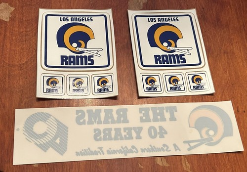 THREE (3) 1985 LOS ANGELES RAMS TEAM ISSUED STICKERS ~ 40TH ANNIVERSAY ...