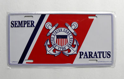 US Coast Guard Semper Paratus Embossed Metal License Plate Auto Car 6 X ...