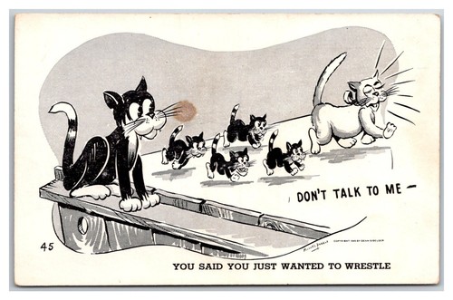 Cats Kittens Comic humor UNPOSTED Michael Angelo risque | eBay