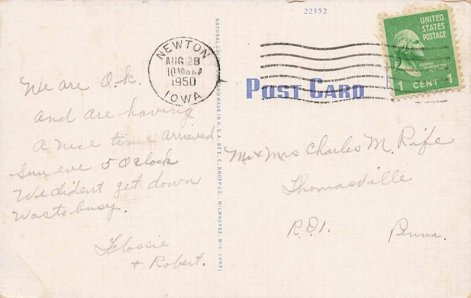 MAYTAG SWIMMING POOL POSTCARD NEWTON IA IOWA 1940s | eBay