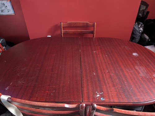 Solid Wood Extendable Dining Set – Oval Table & 6 Matching Chairs | eBay UK