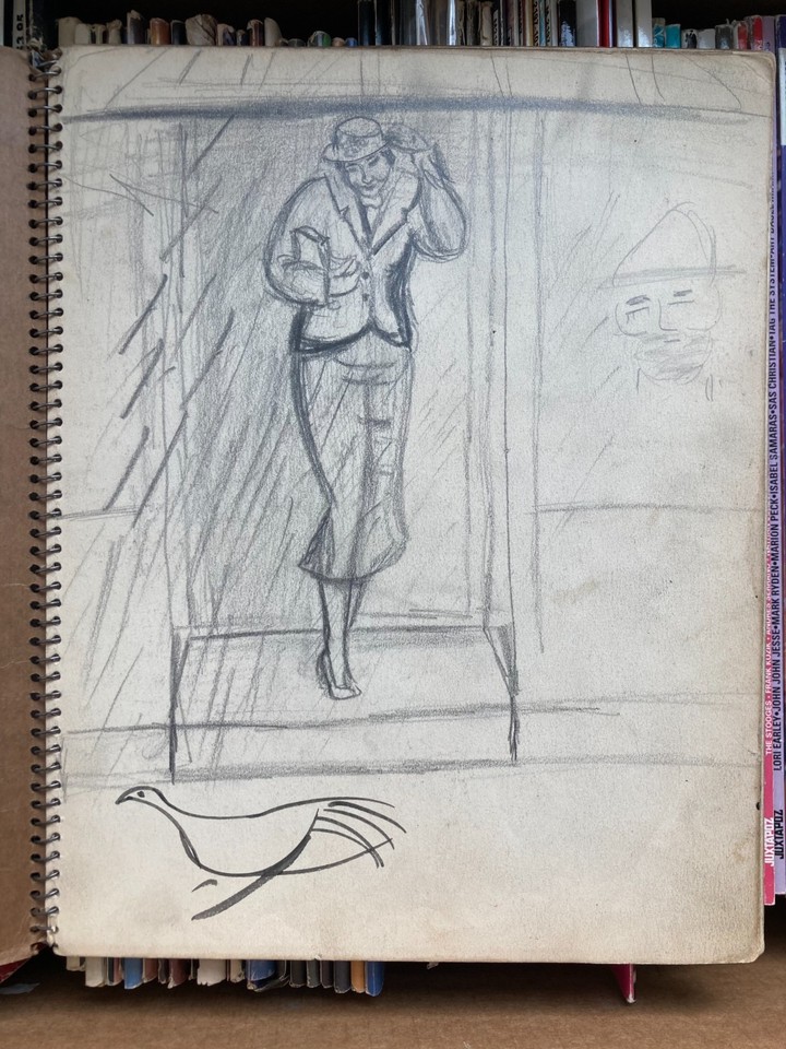 ANTIQUE SKETCHBOOK Original folk art drawings poems notes hand drawn ...