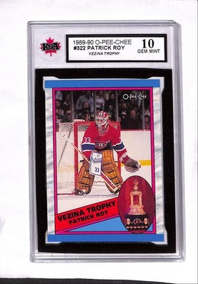 1989-90 O-Pee-Chee Patrick Roy KSA 10 (BGA1) #322 | eBay