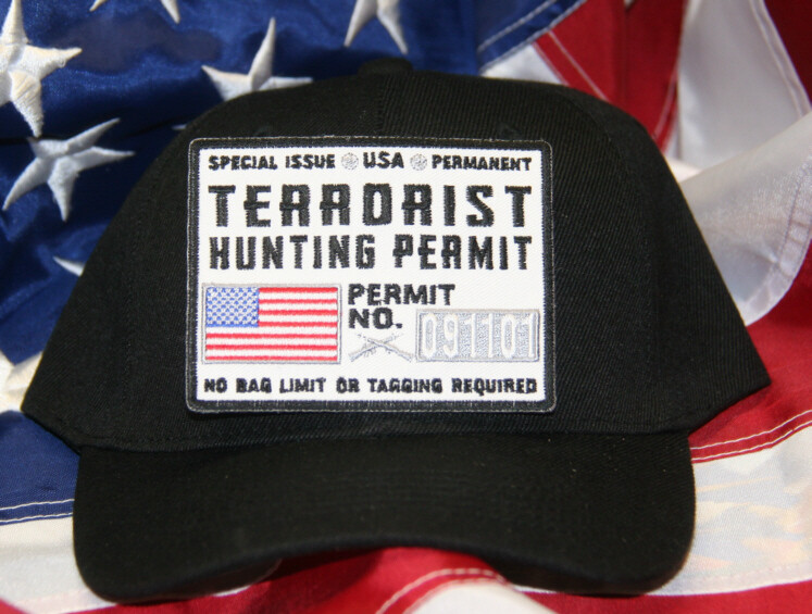 SPECIAL ISSUE TERRORIST HUNTING PERMIT HAT PATCH CAP 911 USA PENTAGON ...