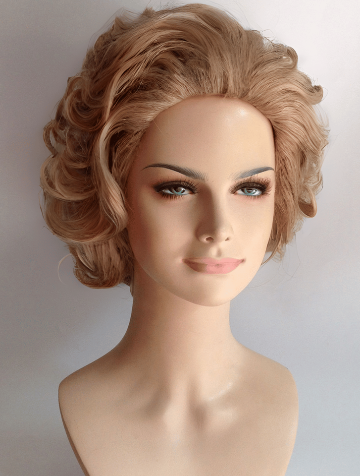 DELUXE MARGARET THATCHER BLONDE OLD LADY GRANNY GRANDMA SHORT CURLY ...