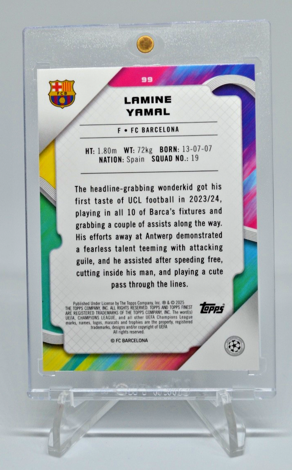 2024/25 Lamine Yamal Topps Finest Base Card FC Barcelona #99. | eBay UK