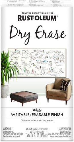 Dry Erase Paint Kit to Create a Write & Erasable White Surface (16oz ...