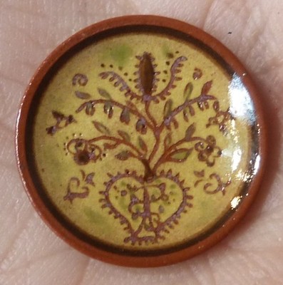 IGMA Artisan Jane Graber Miniature Redware Sgraffito Floral Dinner ...