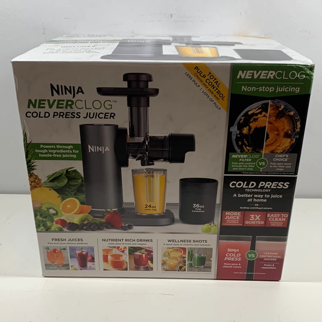 Ninja JC151 NeverClog Cold Press Powerful Slow Juicer w Total Pulp ...