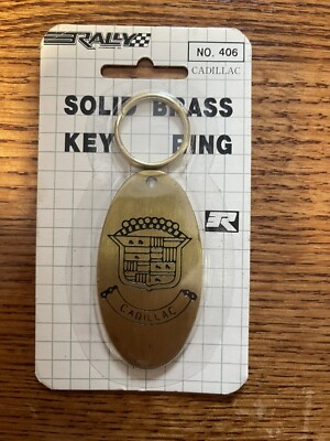 Cadillac Brass Keychain Pendant Vintage Rare 1 5/16” x 2 9/16 Brand New ...