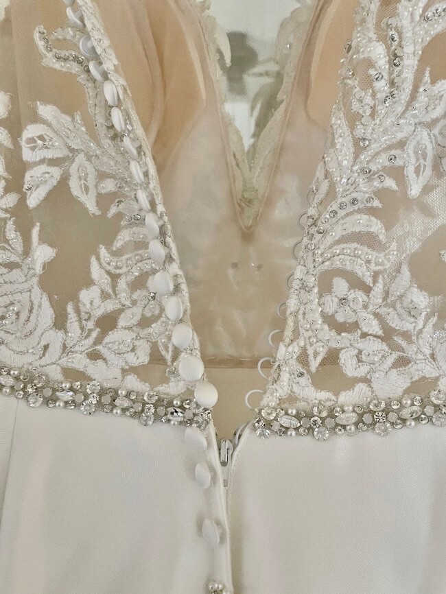 Cathedral length Train Wedding Dress-Size 10 Ballgown with pockets ...