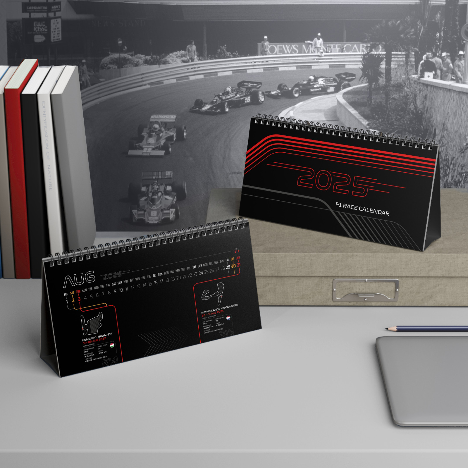 F1 Calendar 2025 | Formula 1 Racing Desk Calendar | Grand Prix Schedule ...